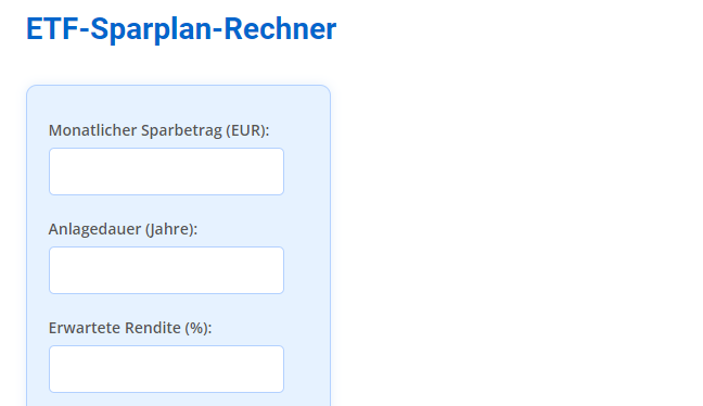 ETF Sparplan Rechner | Börse und Finanzen | Aktienkursanalysen.de